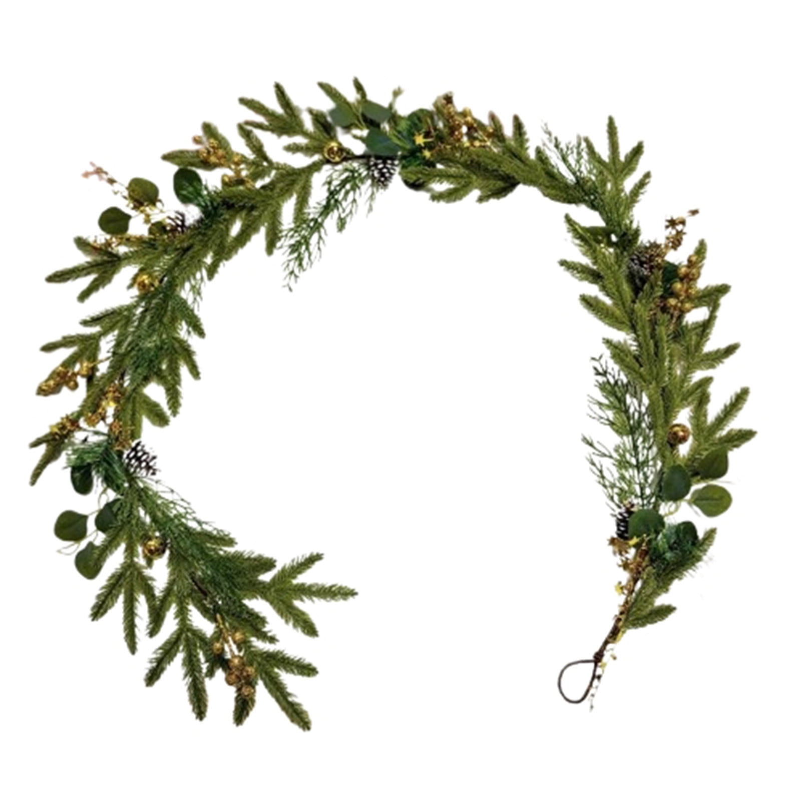 6ft Pre-Lit Artificial Christmas Garland with Pine Cones, Red Berries & Battery-Operated Lights ...
