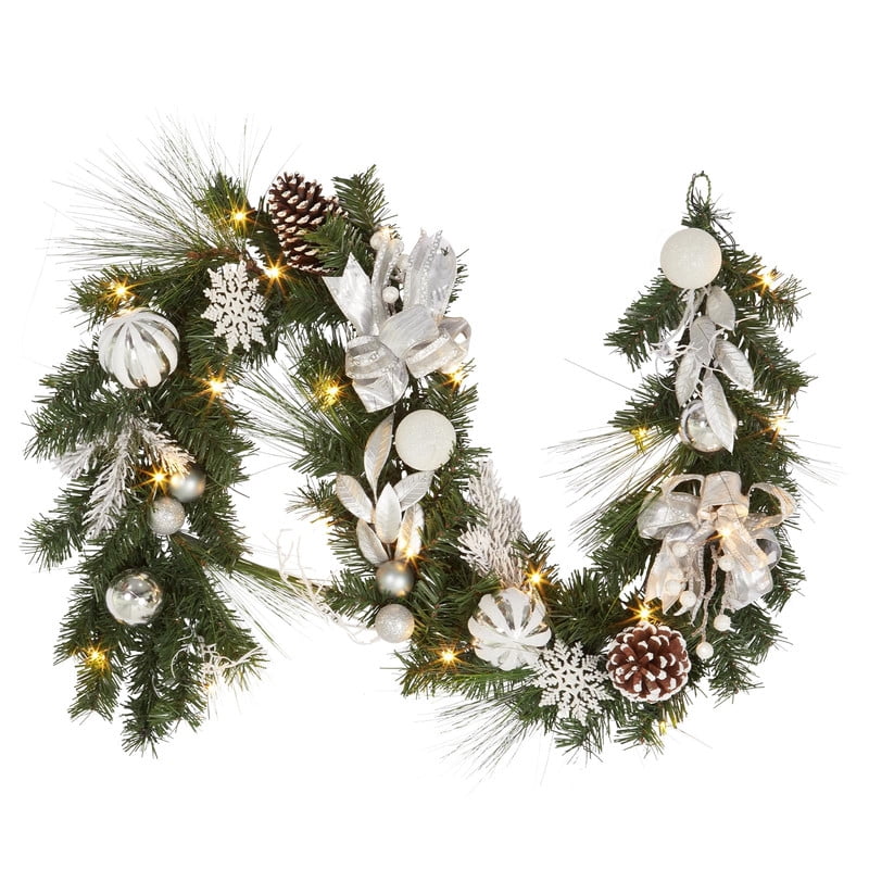 6ft Pre-Lit Christmas Garland – Battery-Operated Holiday Garland with ...