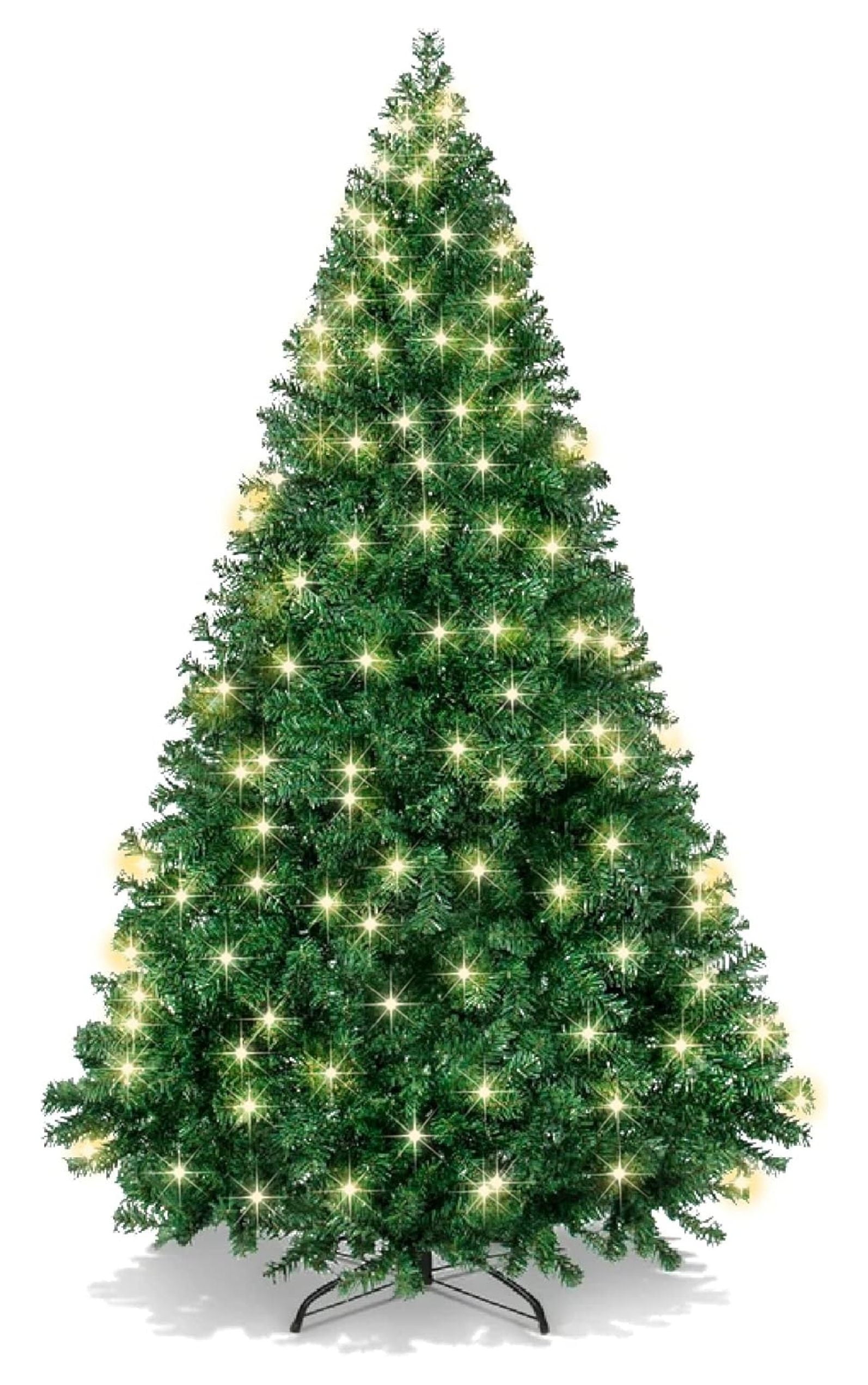 6ft Pre-Lit Premium Hinged Artificial Holiday Christmas Pine Tree for ...