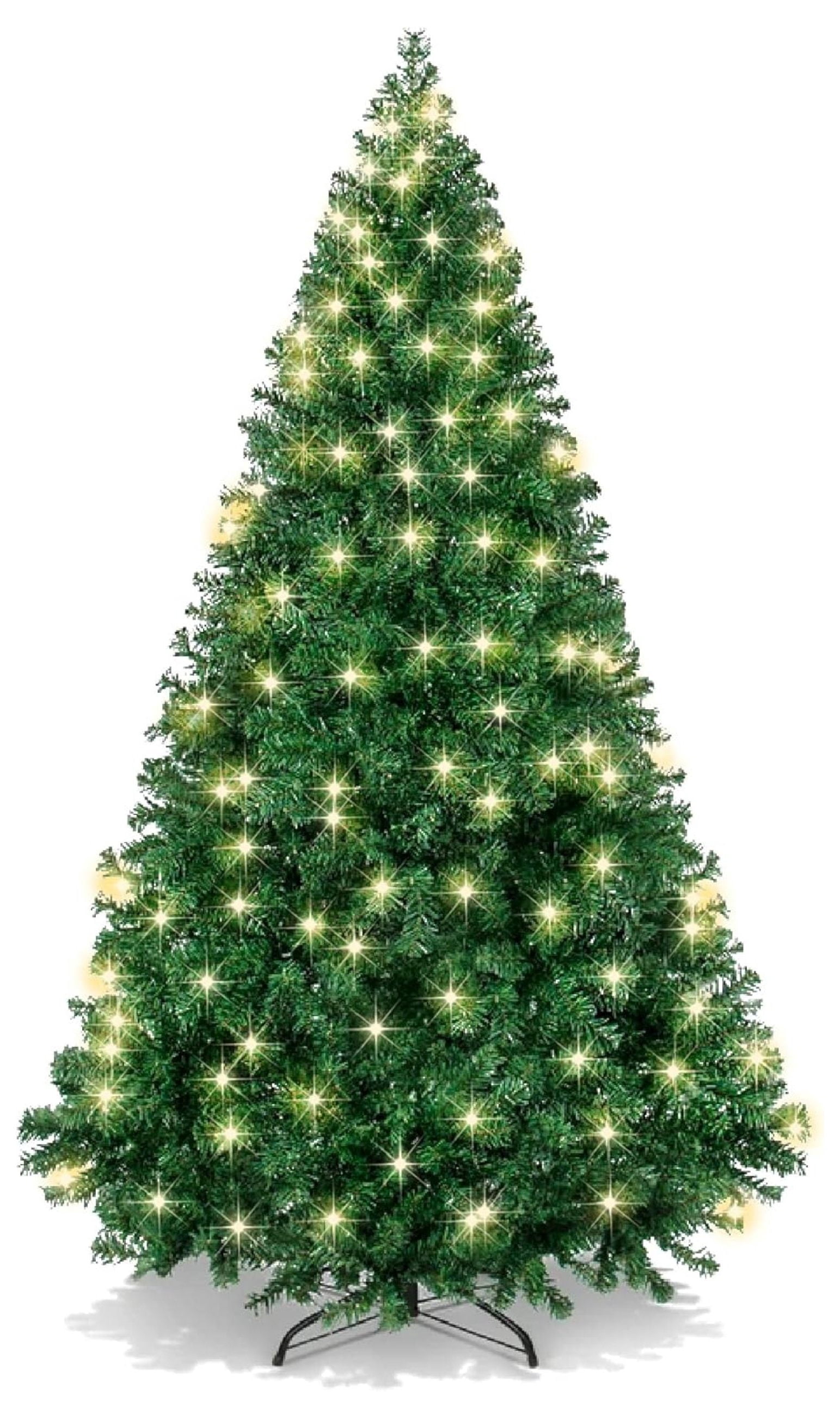6ft Pre-Lit Premium Hinged Artificial Holiday Christmas Pine Tree for ...