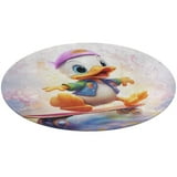 6ft Q-version Funny Little Yellow Duck Ultra-Thin Washable Round Rug ...