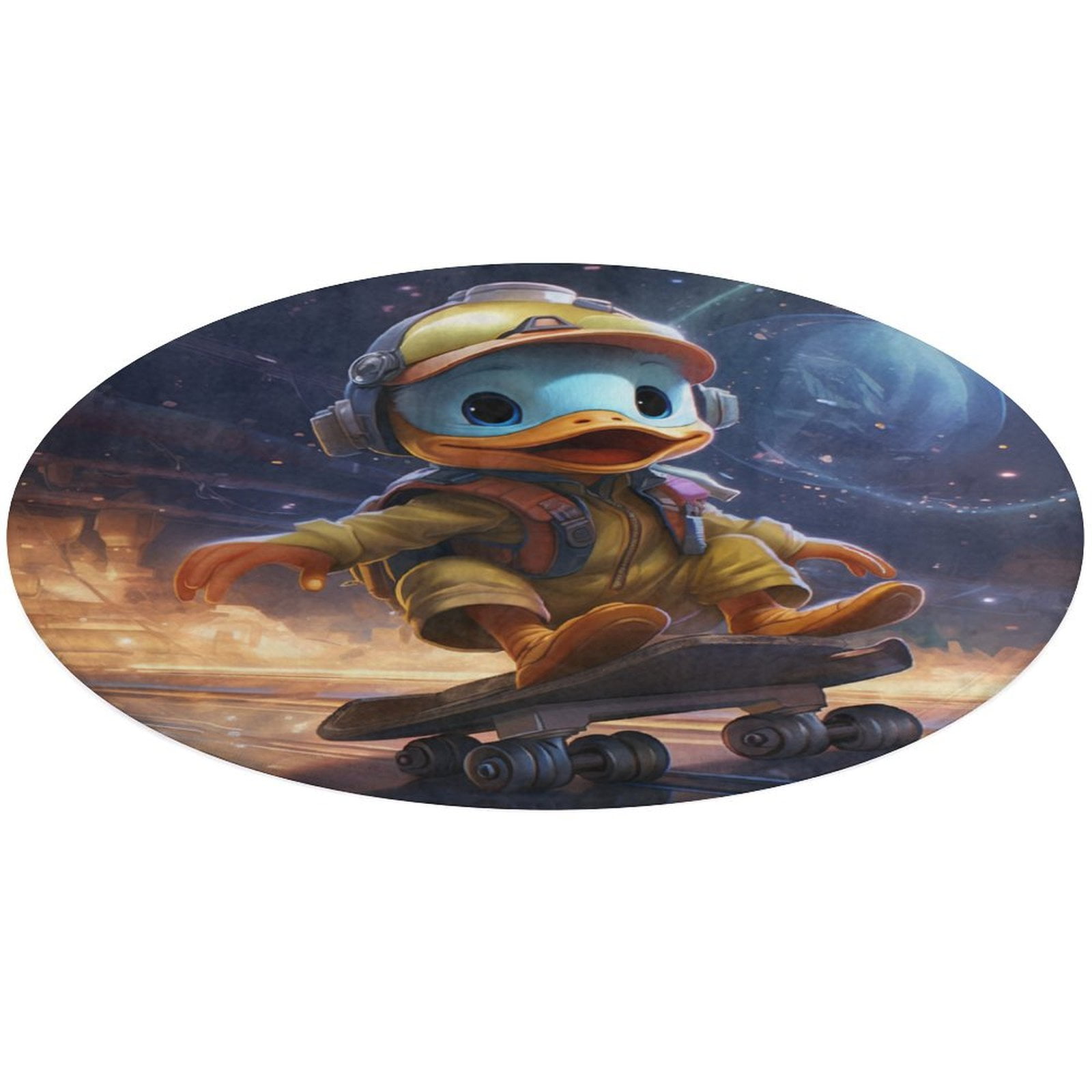 6ft Q-version Funny Little Yellow Duck Washable Circular Carpet And ...
