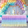 6ft Rainbow Tutu Table Skirt for Rectangle Round Tables Chiffon Table ...