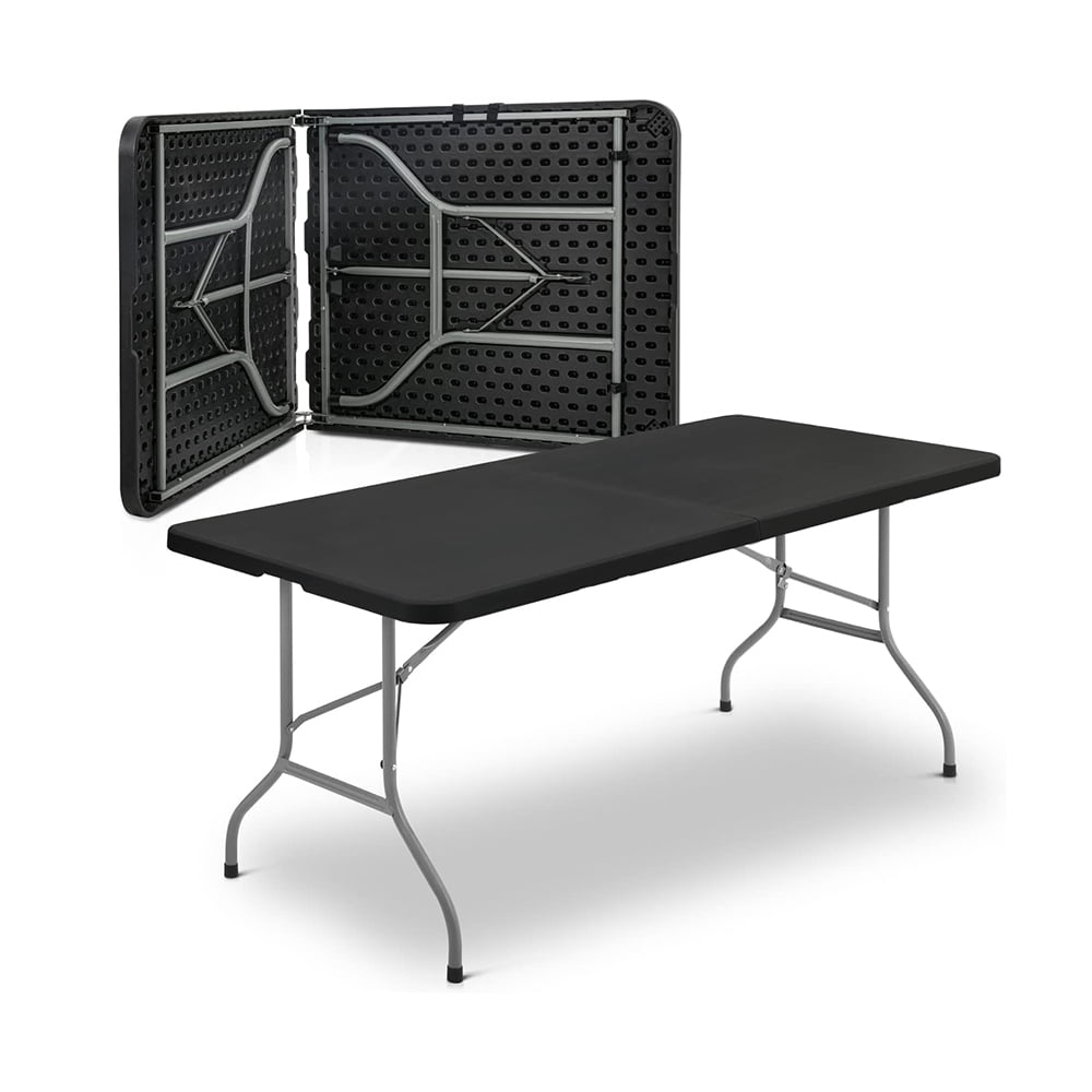 6ft Rectangle Table, Heavy Duty Foldable Table, Plastic Folding Table ...
