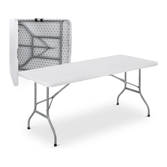 6ft Rectangle Table, Heavy Duty Foldable Table, Plastic Folding Table ...