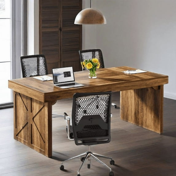 6ft Rectangular Conference Table - 62.99''L×31.49''W×29.52''H, Spacious ...