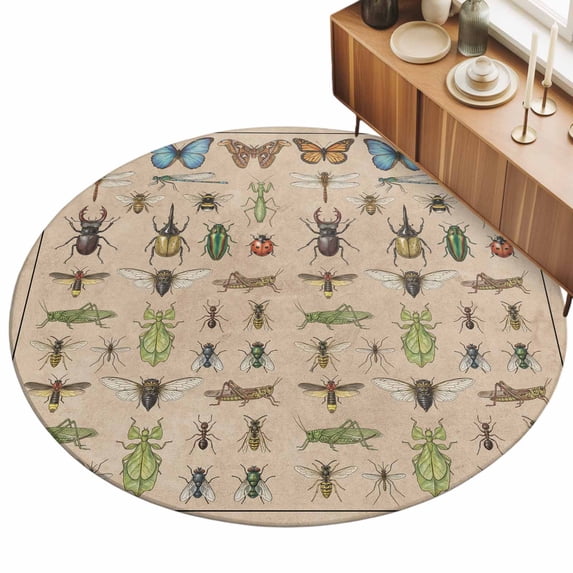 6ft Round Rug Animal Biographies Area Rugs for Living Room Bedroom ...