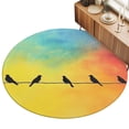 6ft Round Rug Bird Line Abstract Area Rugs for Living Room Bedroom ...
