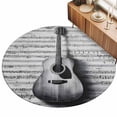 6ft Round Rug Black Grey Guitar Area Rugs for Living Room Bedroom ...