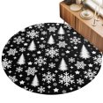6ft Round Rug Black White Christmas Area Rugs for Living Room Bedroom ...