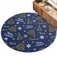 6ft Round Rug Blue Christmas Area Rugs for Living Room Bedroom Washable ...