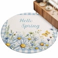 6ft Round Rug Blue Daisy Floral Area Rugs for Living Room Bedroom ...