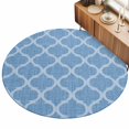 6ft Round Rug Blue Morocco Area Rugs for Living Room Bedroom Washable ...