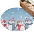 6ft Round Rug Blue Ombre Christmas Area Rugs for Living Room Bedroom ...