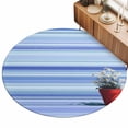 6ft Round Rug Blue Ombre Striped Daisy Area Rugs for Living Room ...
