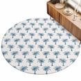 6ft Round Rug Blue Palm Trees Area Rugs for Living Room Bedroom ...