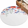 6ft Round Rug Blue Red Flowers Area Rugs for Living Room Bedroom ...