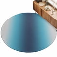 6ft Round Rug Blue Teal Grey Ombre Area Rugs for Living Room Bedroom ...