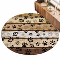6ft Round Rug Brown Cat Paw Print Area Rugs for Living Room Bedroom ...