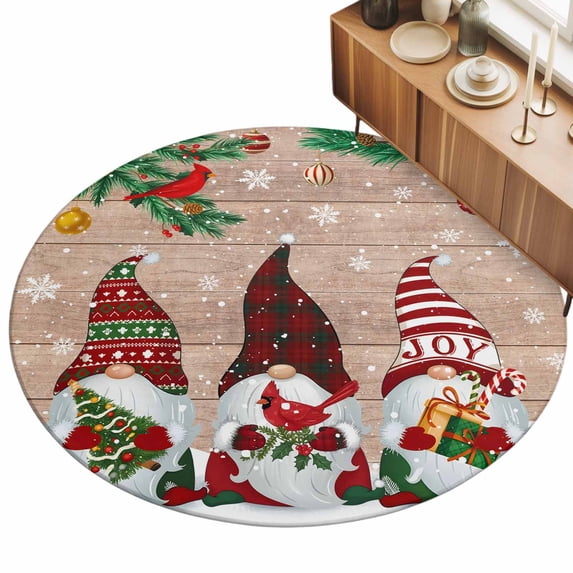 6ft Round Rug Christmas Gnomes Area Rugs for Living Room Bedroom ...