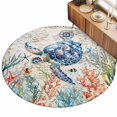 6ft Round Rug Coastal Sea Turtle Area Rugs for Living Room Bedroom ...