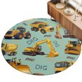 6ft Round Rug Construction Truck Area Rugs for Living Room Bedroom ...