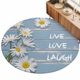 6ft Round Rug Daisy Flower Blue Area Rugs for Living Room Bedroom ...