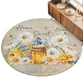 6ft Round Rug Daisy Spring Floral Area Rugs for Living Room Bedroom ...