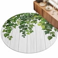 6ft Round Rug Dark Green Leaf Area Rugs for Living Room Bedroom ...