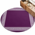 6ft Round Rug Dark Purple Greek Key Area Rugs for Living Room Bedroom ...