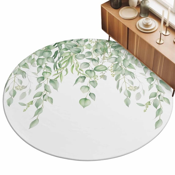 6ft Round Rug Eucalyptus Leaves Area Rugs for Living Room Bedroom ...