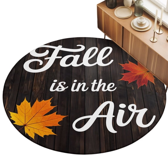 6ft Round Rug Fall Maple Area Rugs for Living Room Bedroom Washable Non ...