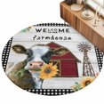 6ft Round Rug Farm Cow Area Rugs for Living Room Bedroom Washable Non ...