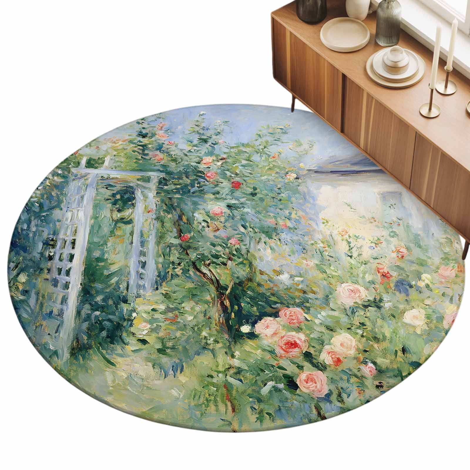 6ft Round Rug Farmhouse Country Area Rugs for Living Room Bedroom ...
