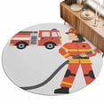 6ft Round Rug Firefighters Area Rugs for Living Room Bedroom Washable ...