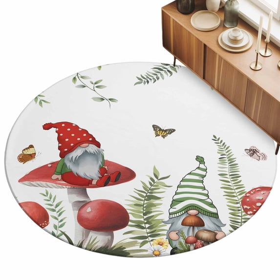 6ft Round Rug Gnomes Mushroom Area Rugs for Living Room Bedroom ...
