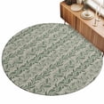 6ft Round Rug Green Floral Area Rugs for Living Room Bedroom Washable ...