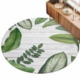 6ft Round Rug Green Leaves Area Rugs for Living Room Bedroom Washable ...