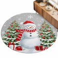 6ft Round Rug Grey Christmas Area Rugs for Living Room Bedroom Washable ...