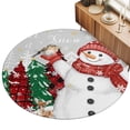 6ft Round Rug Grey Snowman Christmas Area Rugs for Living Room Bedroom ...