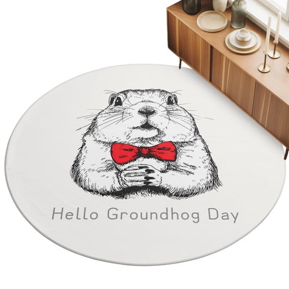6ft Round Rug Groundhog Day Area Rugs for Living Room Bedroom Washable ...
