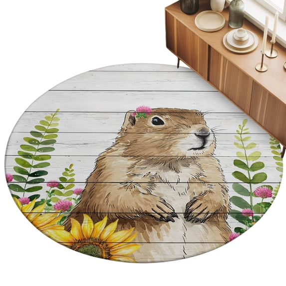 6ft Round Rug Groundhog Day Area Rugs for Living Room Bedroom Washable ...