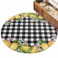 6ft Round Rug Lemon Area Rugs for Living Room Bedroom Washable Non Slip ...
