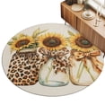 6ft Round Rug Leopard Sunflowers Area Rugs for Living Room Bedroom ...