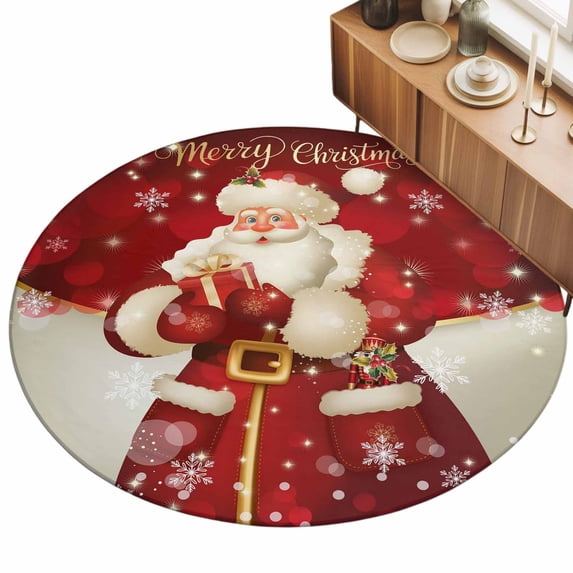 6ft Round Rug Merry Christmas Area Rugs for Living Room Bedroom ...