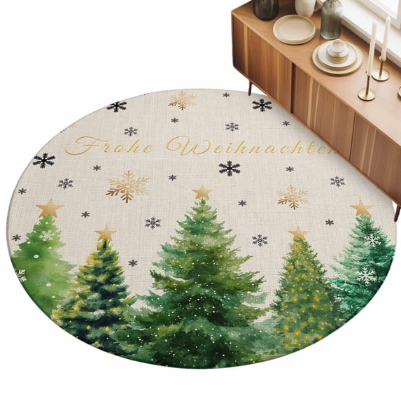 6ft Round Rug Merry Christmas Area Rugs for Living Room Bedroom ...