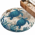 6ft Round Rug Nautical Coastal Area Rugs for Living Room Bedroom ...