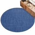 6ft Round Rug Navy Blue Area Rugs for Living Room Bedroom Washable Non ...