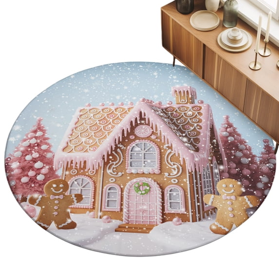 6ft Round Rug Pink Blue Christmas Area Rugs for Living Room Bedroom ...