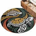 6ft Round Rug Polynesia Texture Area Rugs for Living Room Bedroom ...